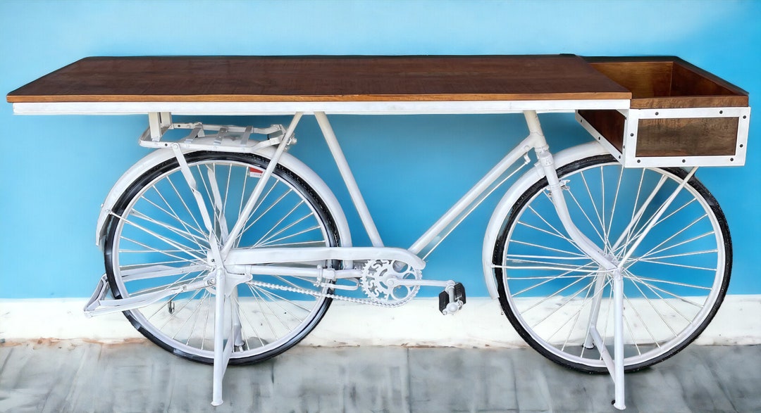 Vintage Bicycle Bar Sideboard Den Gameroom Buffet Server Console Table ...