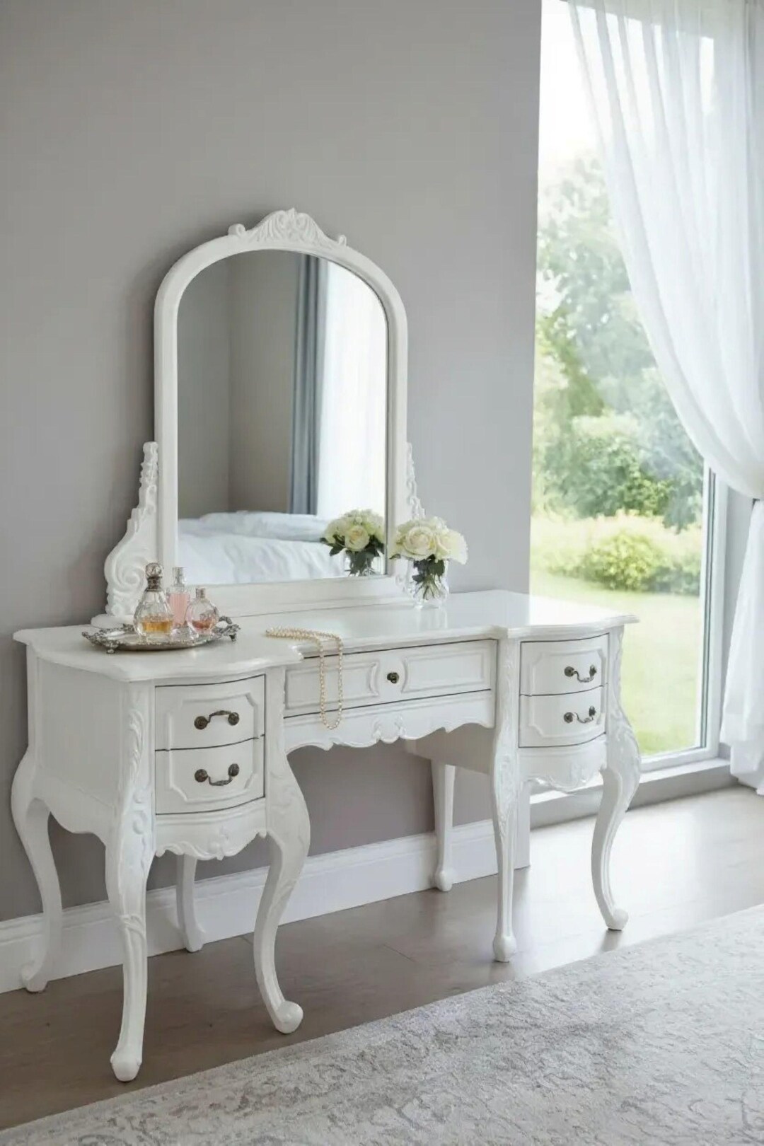 Hand Carved Shabby Chic Vanity Table French Country Bedroom Decor - Etsy