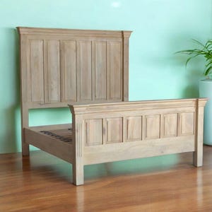 Modern KING Shaker Style Headboard Footboard Rails Slatts Complete Bed ...