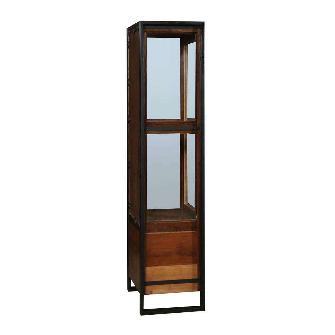 Industrial Glass Door Display Shelving Storage Linen Kitchen Den Pantry ...