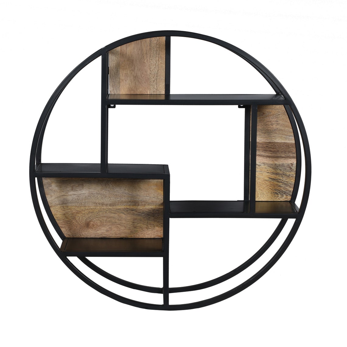 4 Tier Round Contemporary Industrial Hanging Wall Shelf Decor Modern - Etsy