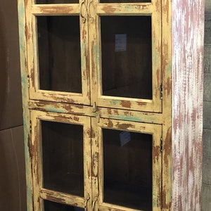 Tall 4 Door Rustic Glass Cabinet - Etsy