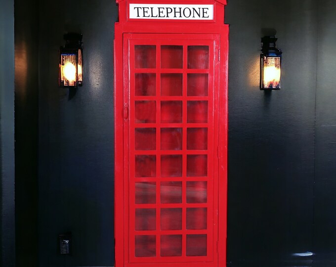 Modern Unique 1 Door Red Telephone Booth Cabinet Display Case Red - Etsy