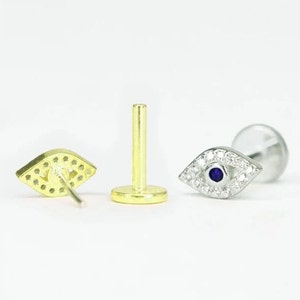 Evil Eyes Threadless Push Pin, Cartilage Earrings, Tragus Stud, Helix ...