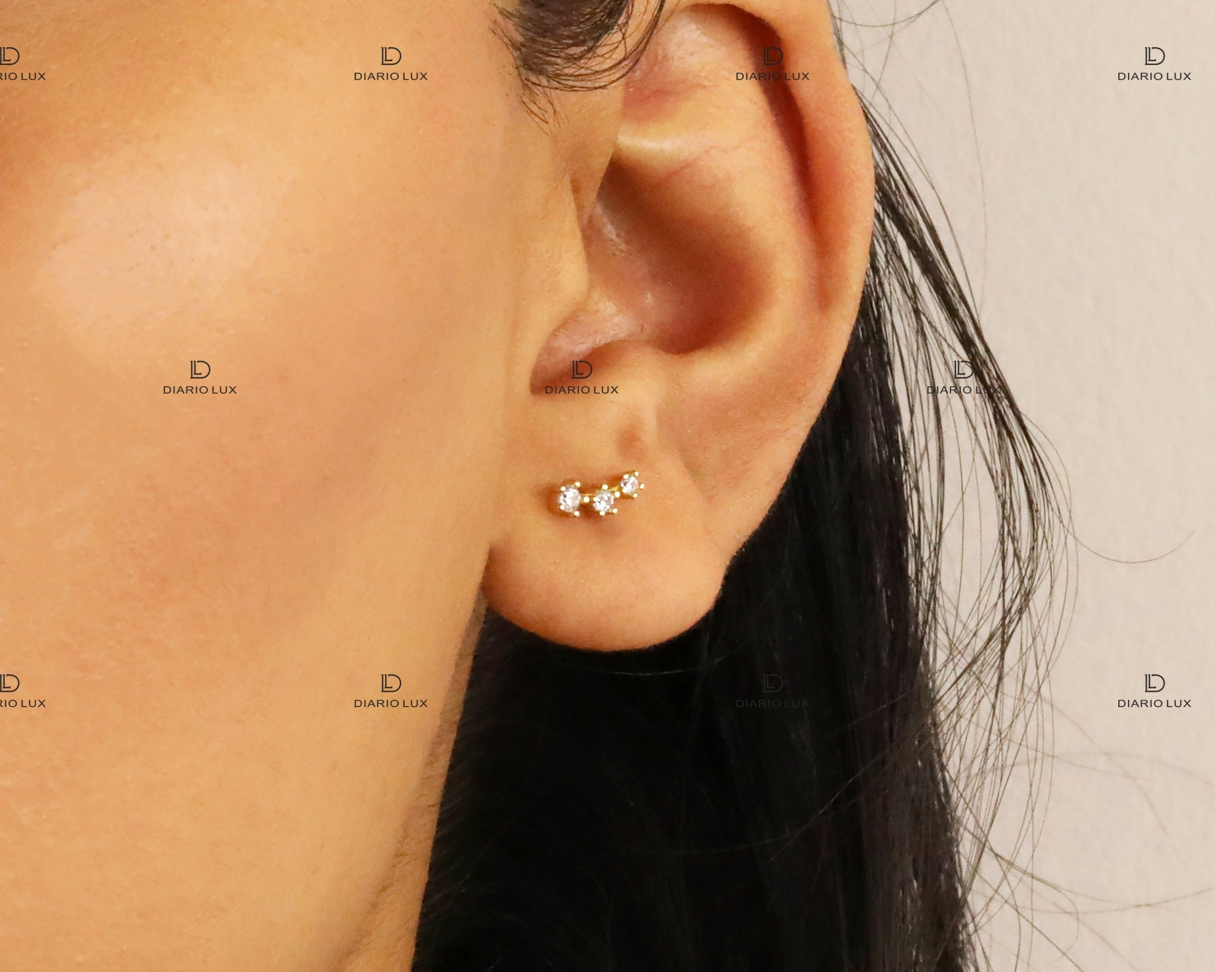 Climber Flat Back Labret Cartilage Earrings Tragus Stud - Etsy UK