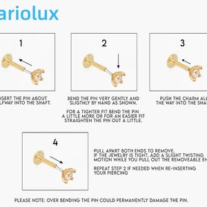 Five Petal Flower Threadless Push Pin, Cartilage Earrings, Tragus Stud ...