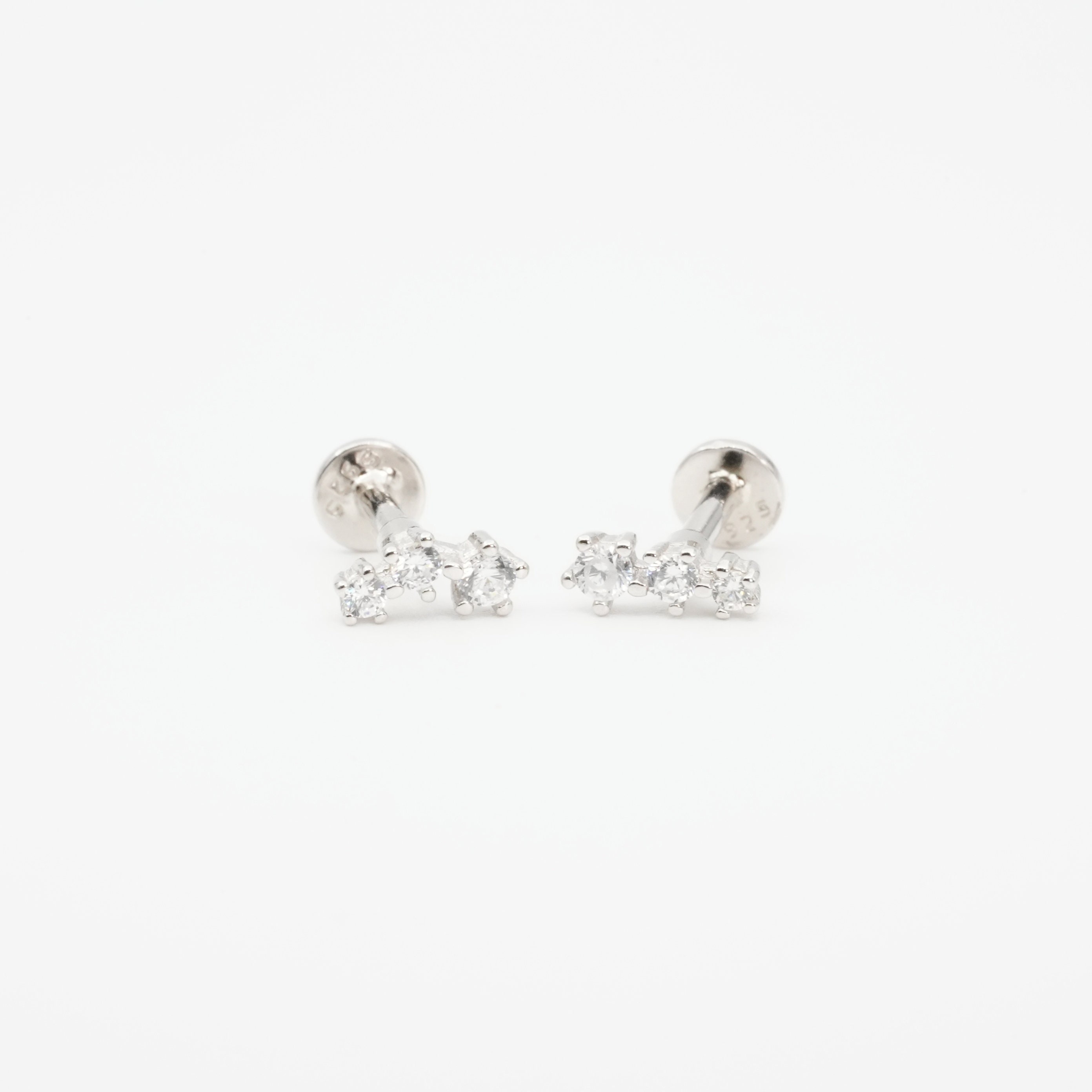 Climber Flat Back Labret Cartilage Earrings Tragus Stud - Etsy UK