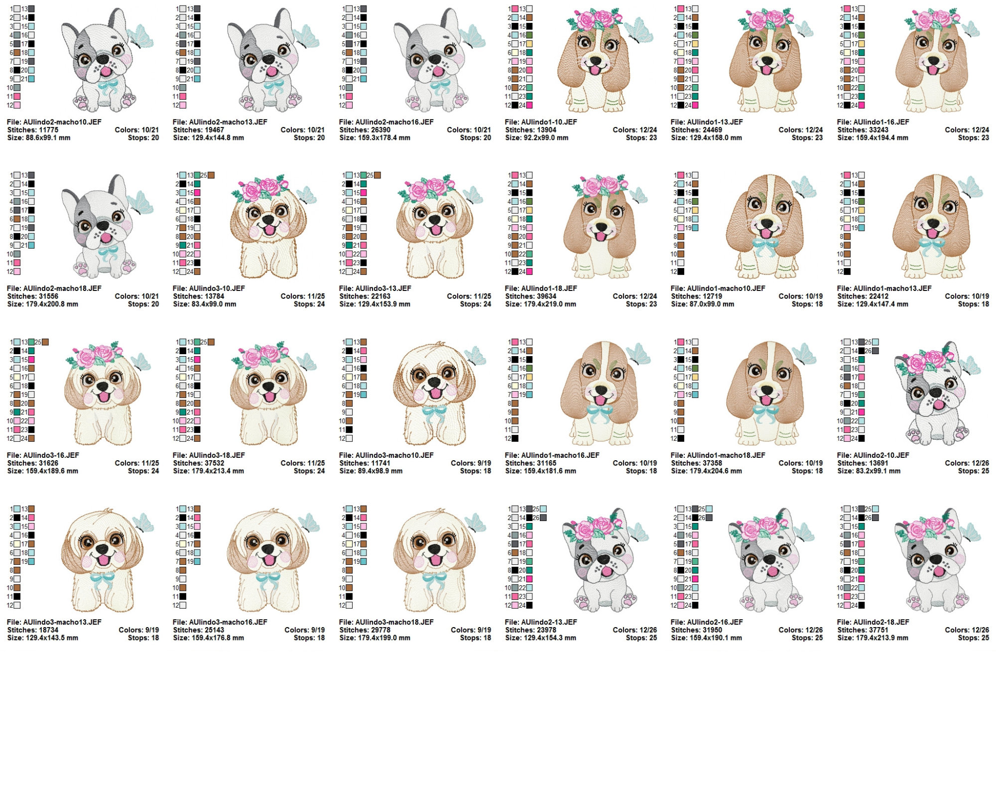 Cute Baby Animals Embroidery Designs 30 Types 4 Sizes - Etsy