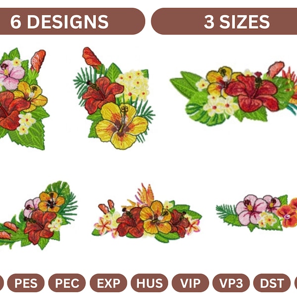 Hibiscus Embroidery - Etsy