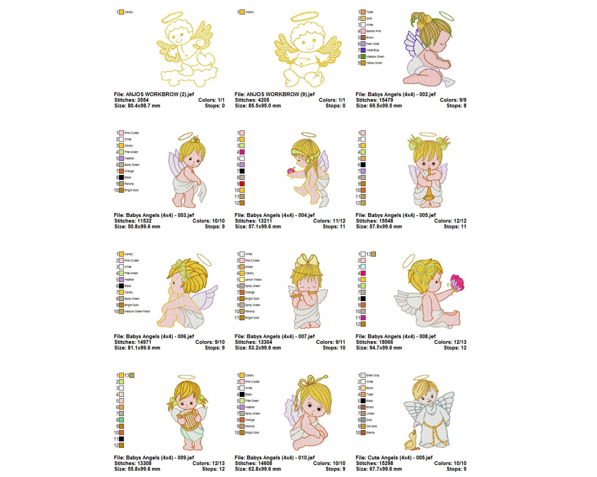 Baby Angel Embroidery Design Instant Download - Etsy