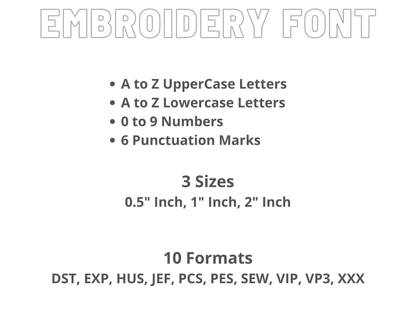 English Embroidery Font Designs, Alphabets and Numbers, 3 Sizes, 10 ...