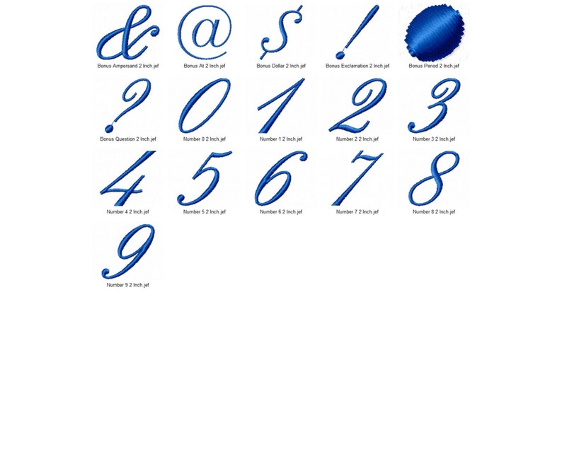 English Embroidery Font Designs, Alphabets and Numbers, 3 Sizes, 10 ...
