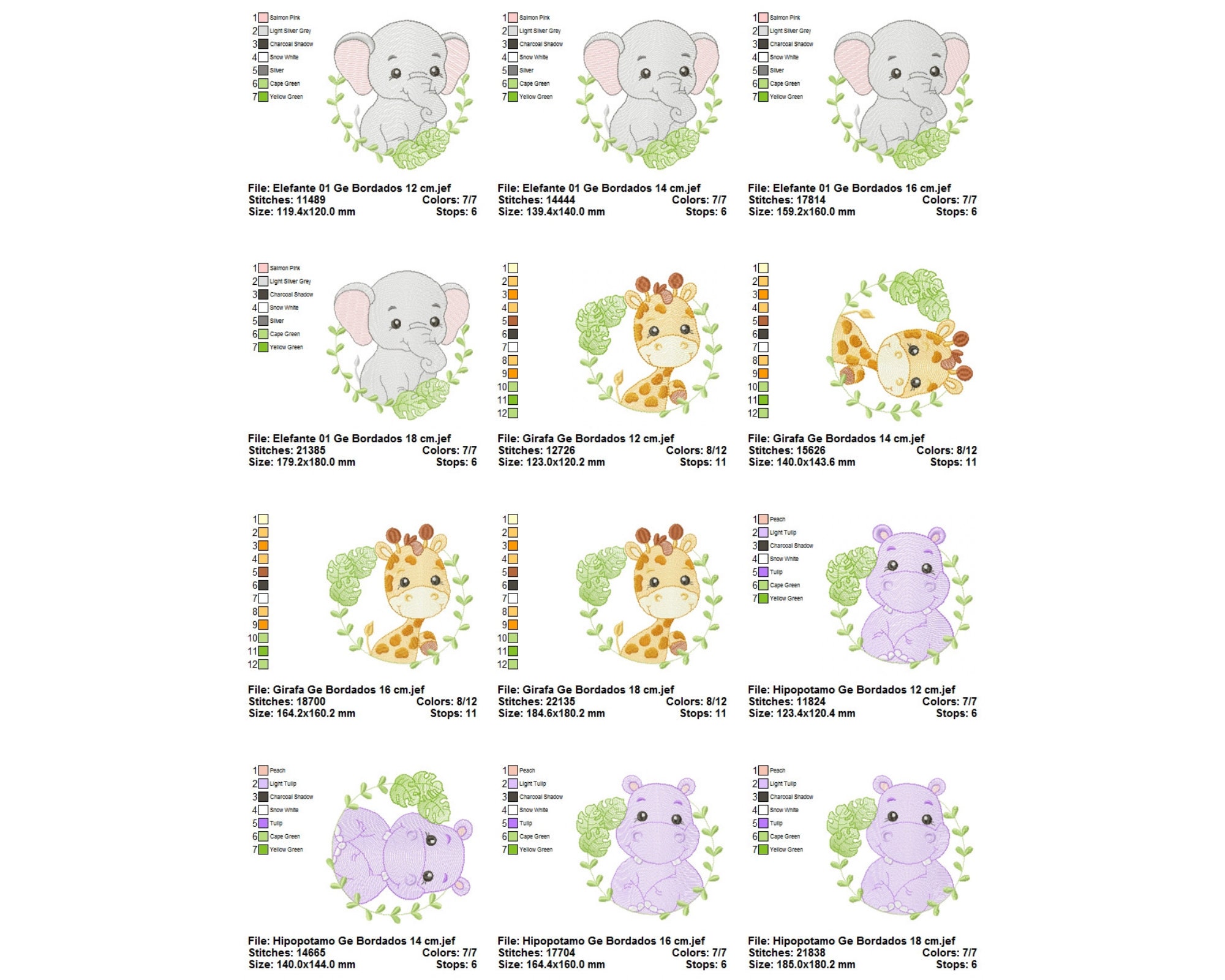 Baby Animal Machine Embroidery Design Instant Download - Etsy