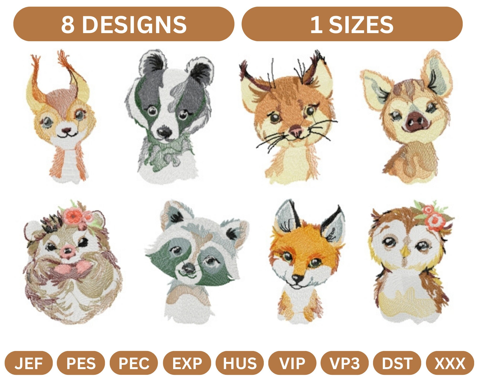 Baby Animal Machine Embroidery Designs Instant Download - Etsy