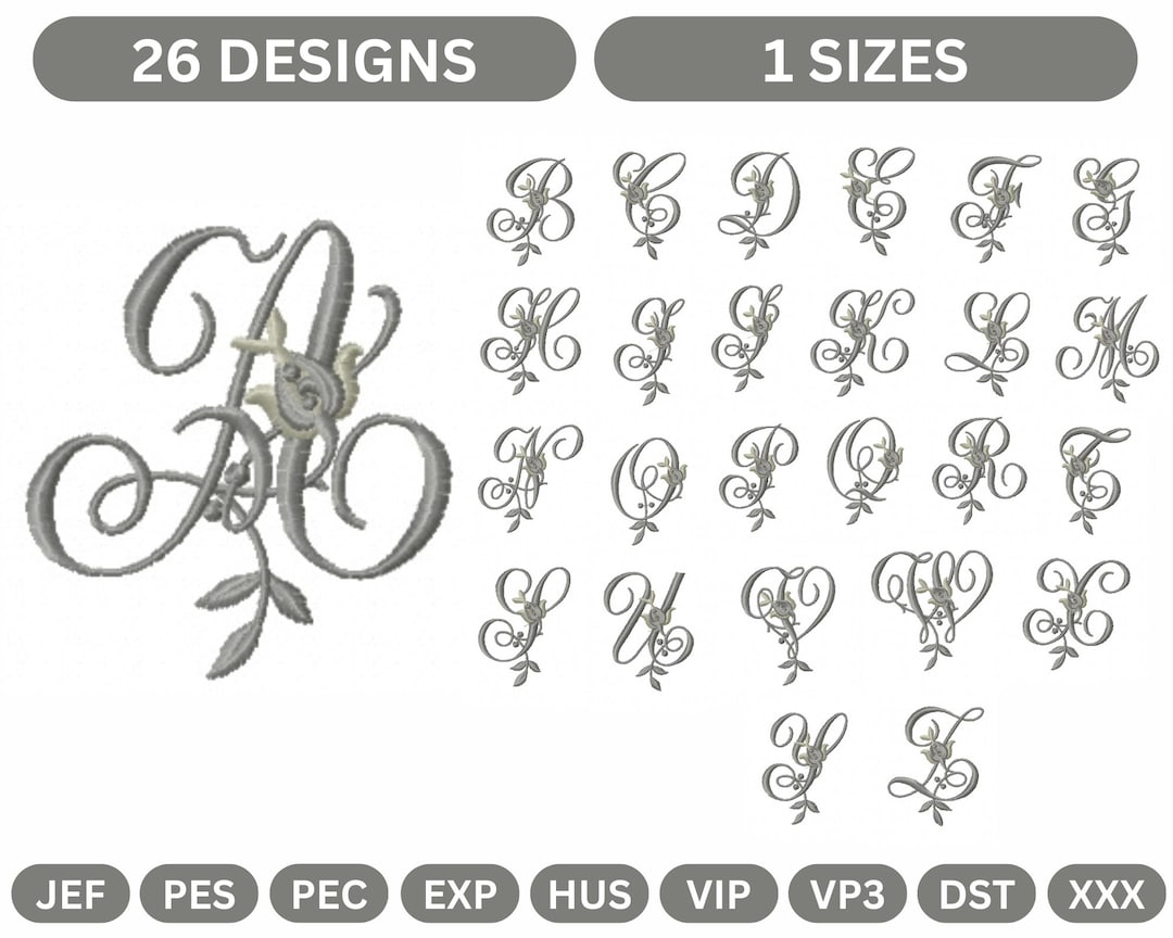 Alphabet Machine Embroidery Design,instant Download - Etsy