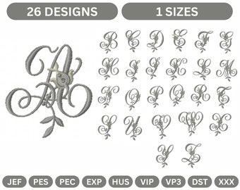 FONT ALPHABET LETTERS jef Designs Pack for Embroidery Machine, Instant ...