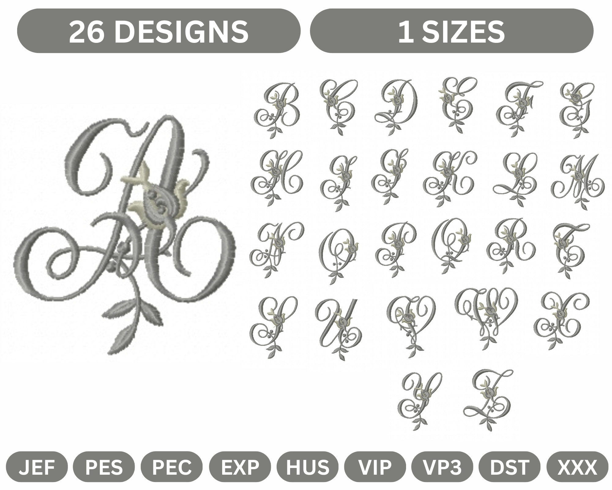 Alphabet Machine Embroidery Design,instant Download - Etsy