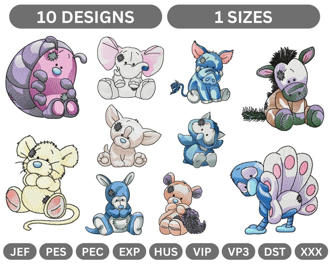 Patchy Animals Machine Embroidery Design,instant Download - Etsy