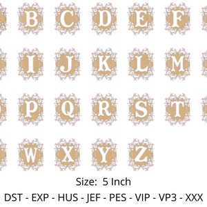 9 Embossed Embroidery Font Designs Bundle, 1 Size, 8 Formats, Instant ...