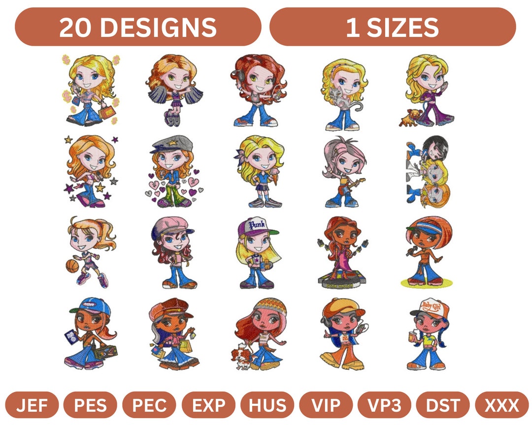 20 Powerful Girls Machine Embroidery Designs - Instant Download - Etsy