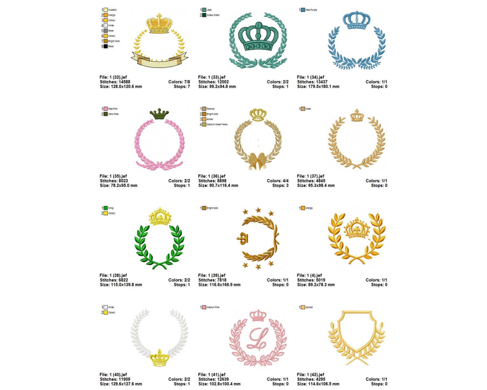 Crown Frames Machine Embroidery Design,instant Download - Etsy