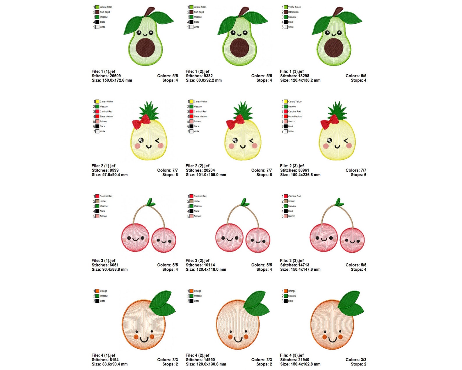 Fruits Machine Embroidery Design, Instant Download - Etsy