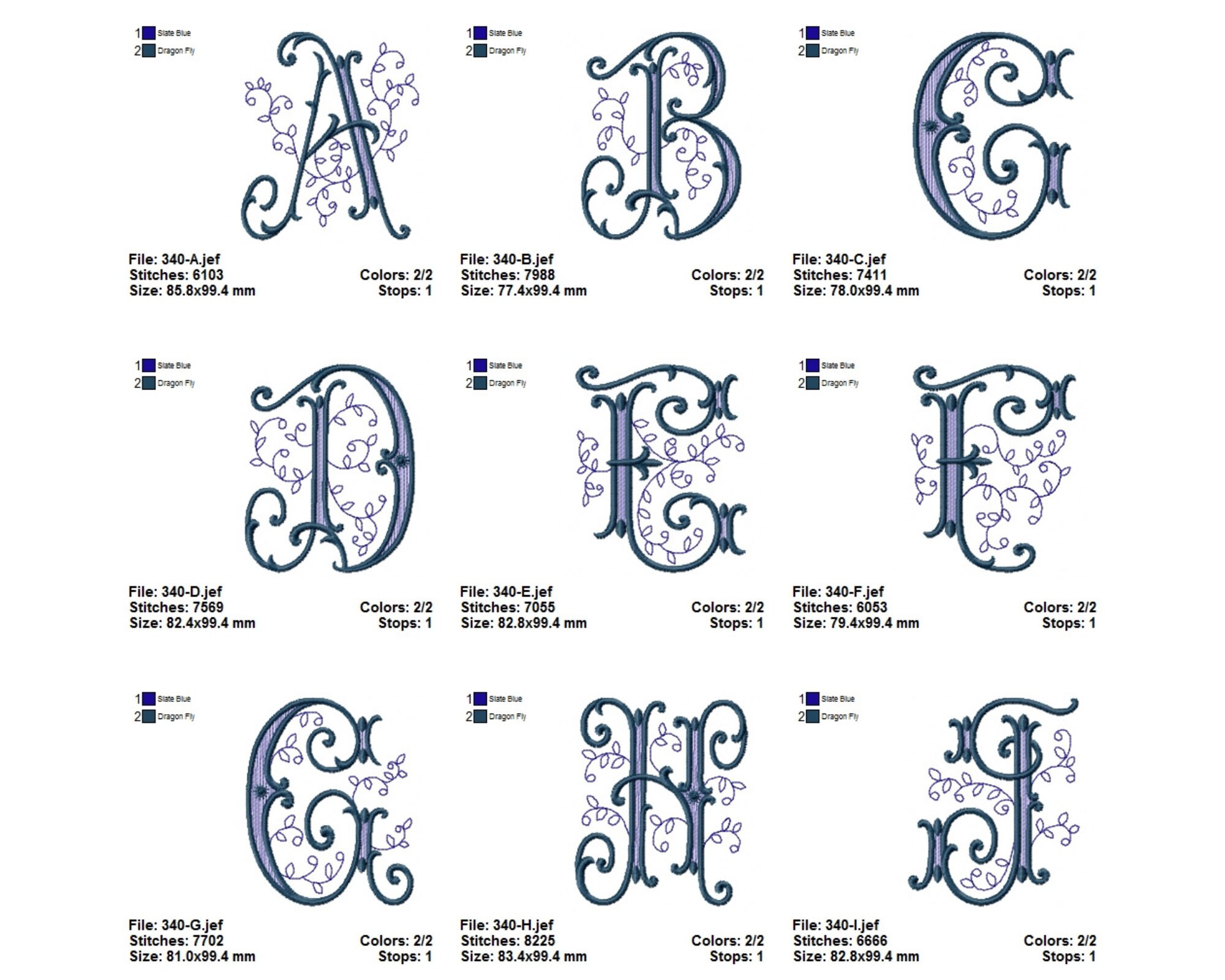 Royal Alphabet Embroidery Design Font Instant Download - Etsy