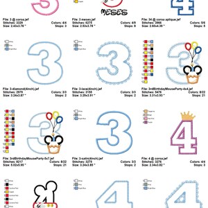 92 Types Applique Numbers Embroidery Design Minnie Mouse Numerals ...