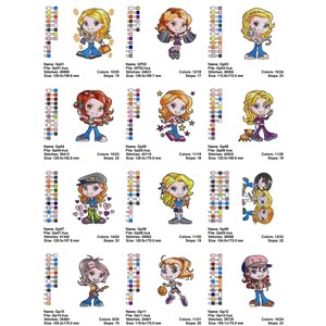 20 Powerful Girls Machine Embroidery Designs - Instant Download - Etsy