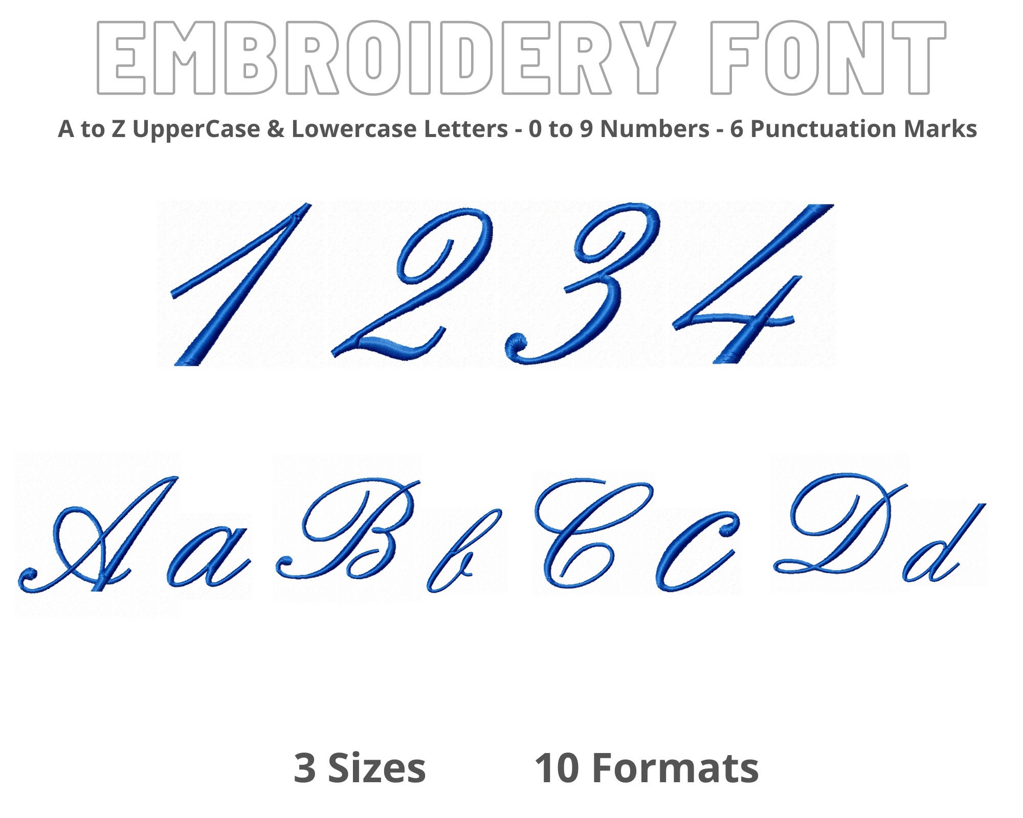 English Embroidery Font Designs Alphabets and Numbers 3 - Etsy