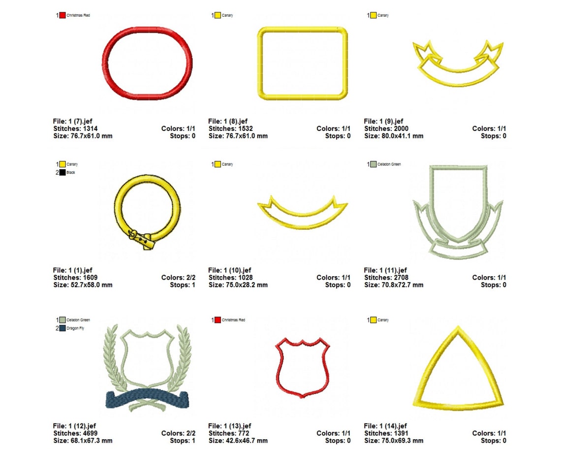 24 Embroidery Badge Elements Embroidery Designs for 4x4 Hoop - Etsy