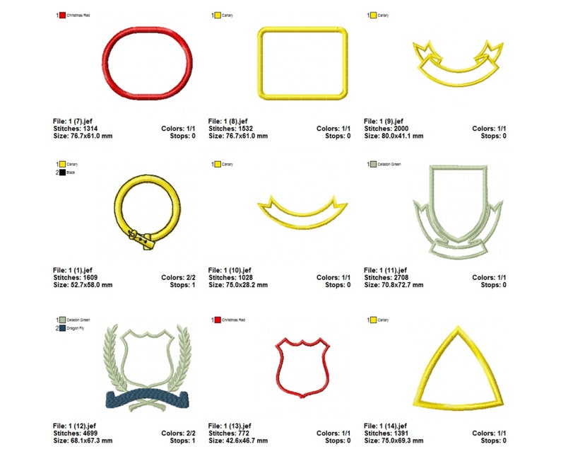 24 Embroidery Badge Elements Embroidery Designs for 4x4 Hoop Size ...