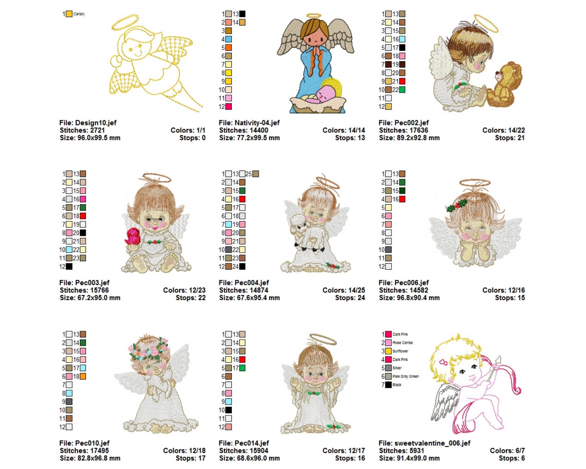 Baby Angel Embroidery Design Instant Download - Etsy