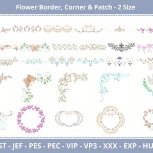 28 Type Flower Border, Corner & Patch for Pillow Cover and Bedsheet ...