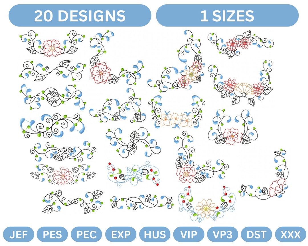 Creative Flower Machine Embroidery Designs, Floral Embroidery Pattern ...