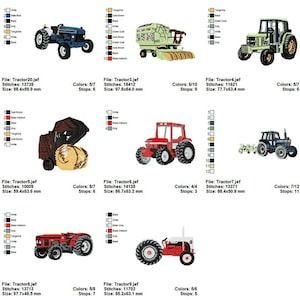 Agricultural Tractors Collection Machine Embroidery Design,instant ...