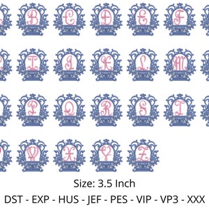 9 Embossed Embroidery Font Designs Bundle, 1 Size, 8 Formats, Instant ...