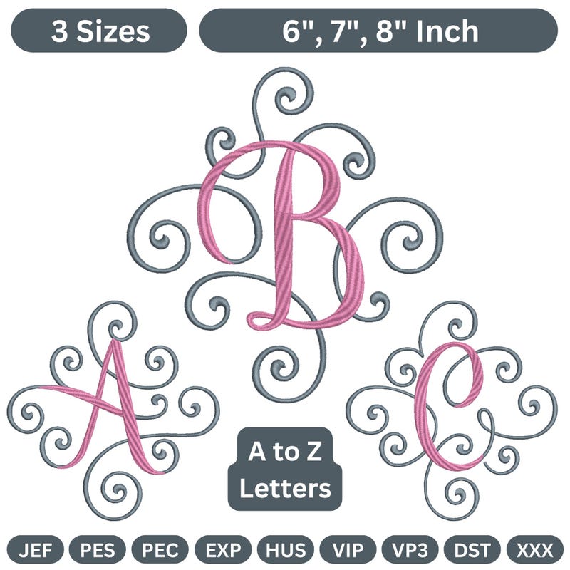 Swirl Monogram - Etsy