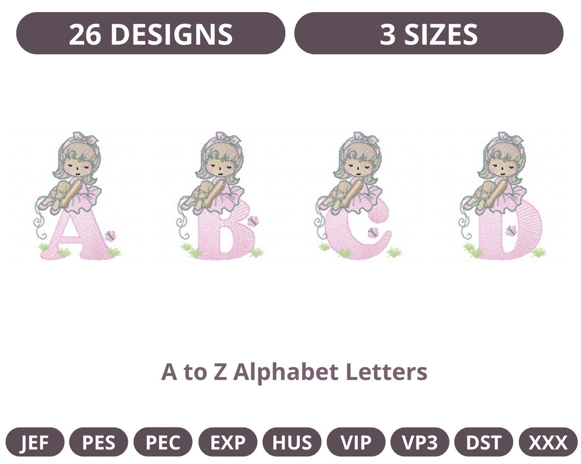 Alphabet Embroidery Design Monogram Font Machine Embroidery - Etsy