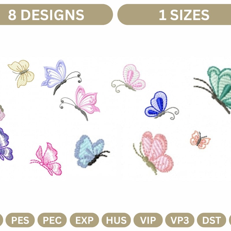 Butterfly Embroidery Designs - Etsy