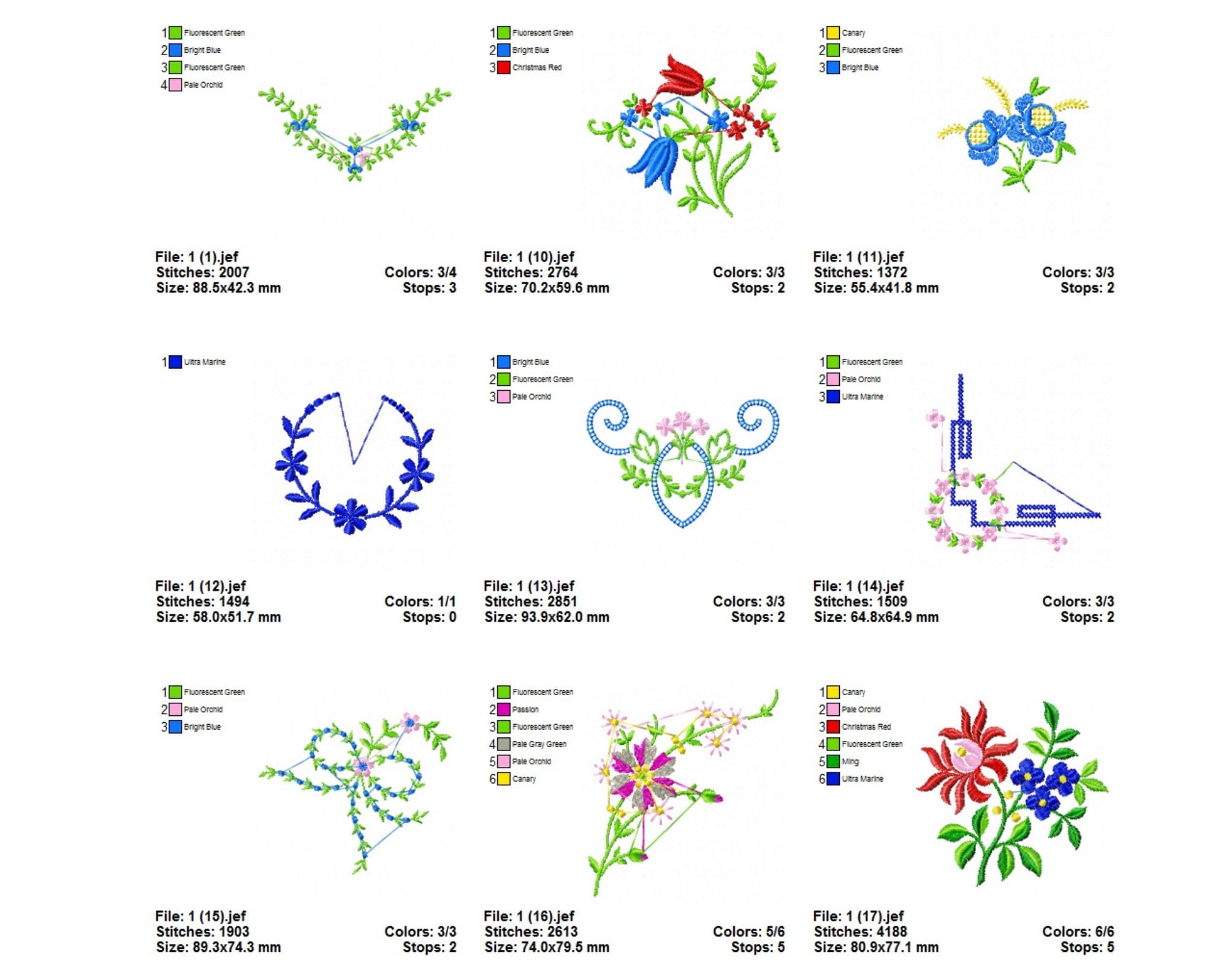 17 Floral Designs for Hanky Towel and Home Decor Embroidery - Etsy