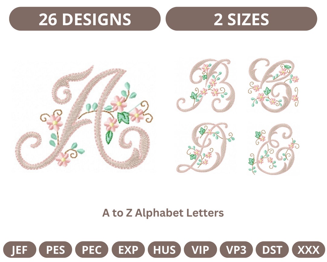 Font Machine Embroidery Design, Alphabet Design, Instant Download - Etsy