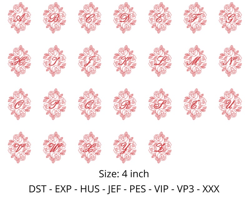 9 Embossed Embroidery Font Designs Bundle, 1 Size, 8 Formats, Instant ...