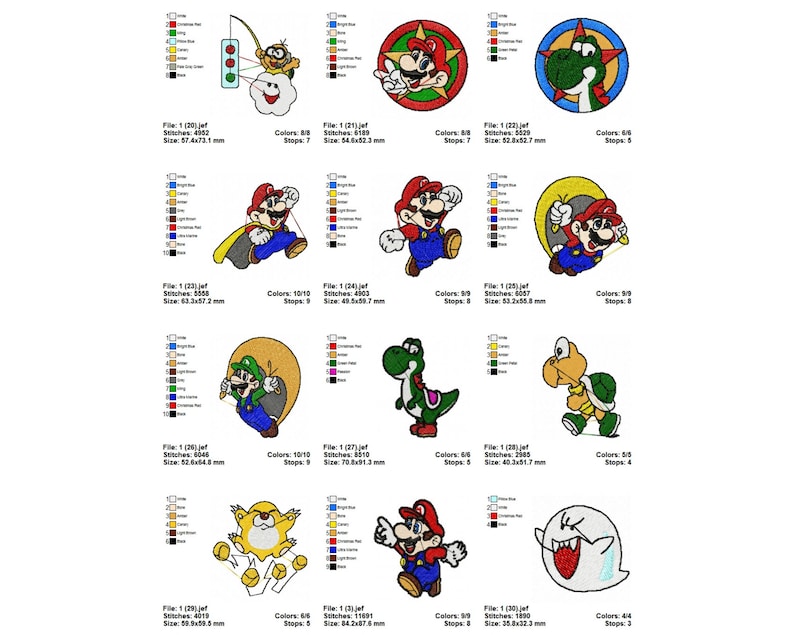 Super Mario Cartoon Machine Embroidery Design,instant Download - Etsy