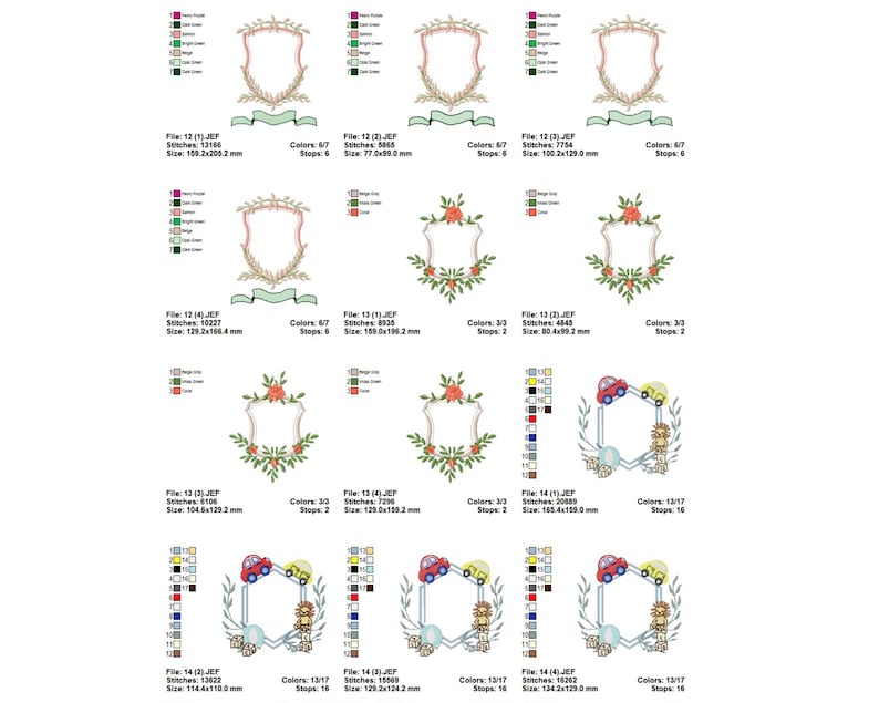 Frame Embroidery Design Machine Embroidery Pattern Instant - Etsy