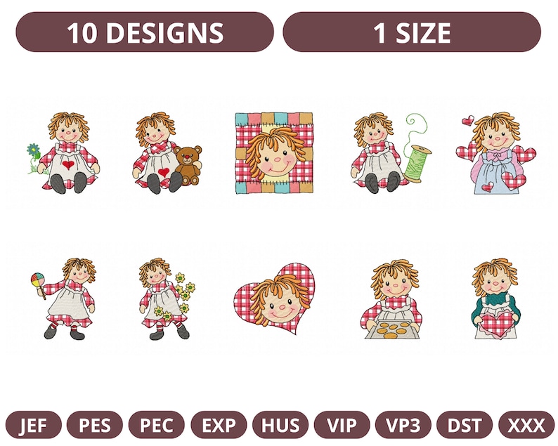 Baby Doll Machine Embroidery Designs, Instant Download - Etsy