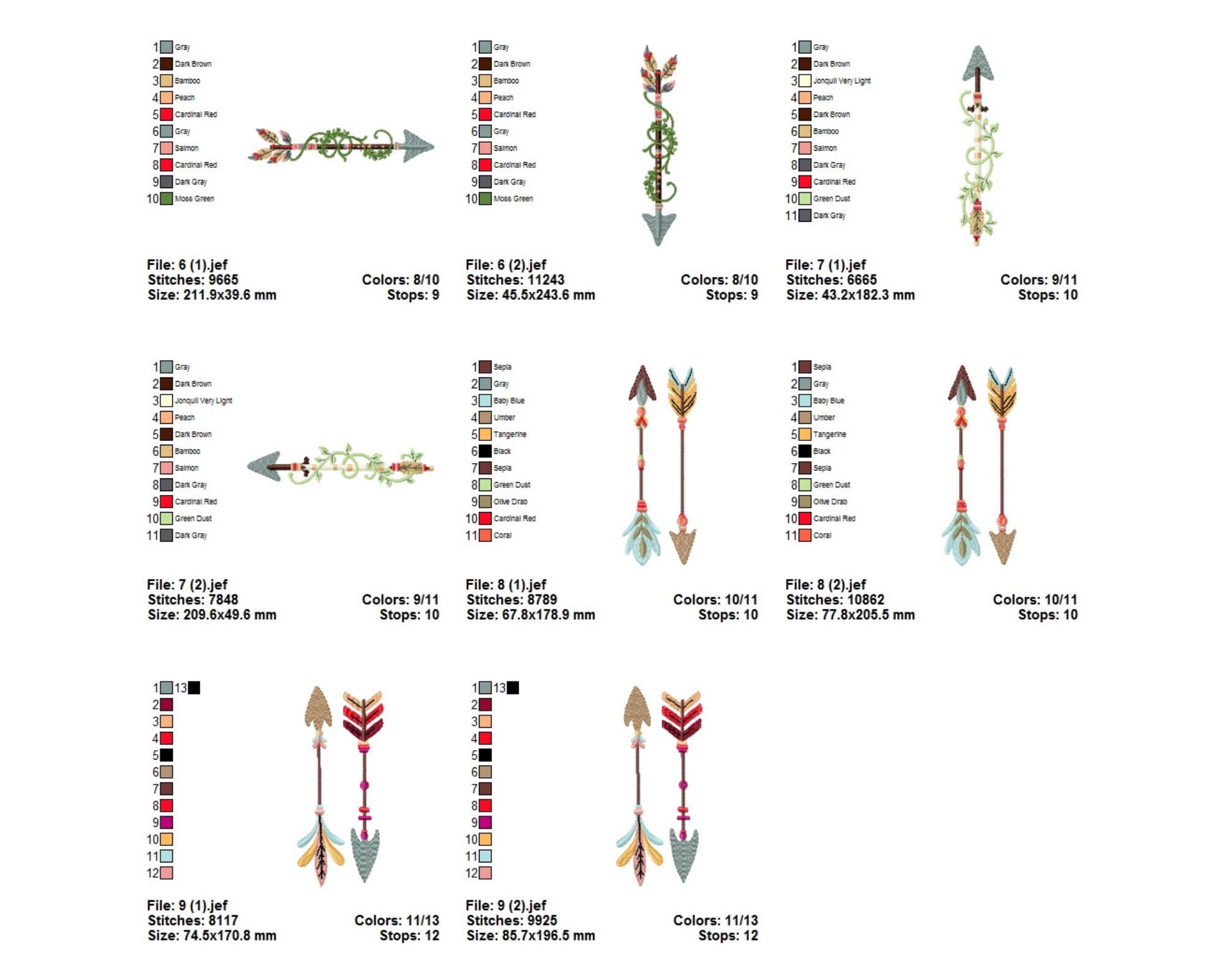 Arrow Machine Embroidery Design,instant Download - Etsy