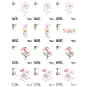 10 Design - Vintage Flower Line Work Machine Embroidery Designs – 3 ...