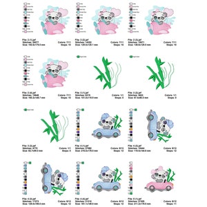 Cute Panda Cartoon Machine Embroidery Design, Instant Download - Etsy