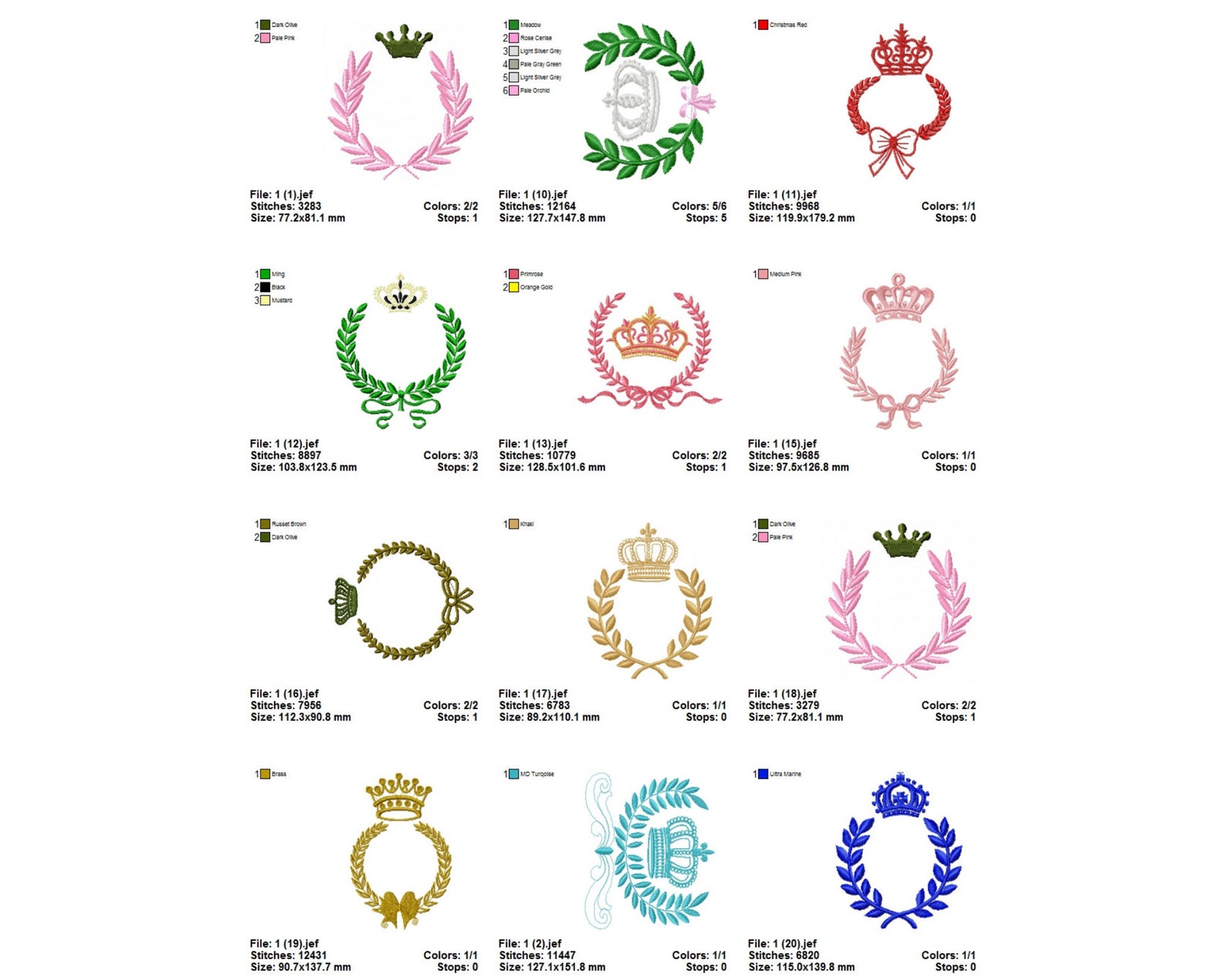 Crown Frames Machine Embroidery Design,instant Download - Etsy